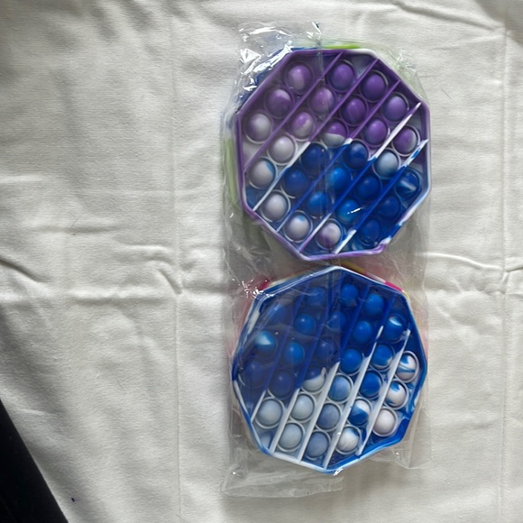 Toys | 4 Pack Of Fidgets Hexagon Pop It Colors Pinkyellowgreenbluewhite ...